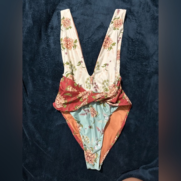 Agua Bendita | Swim | Agua Bendita Floral Swimwear In Peach And Green ...